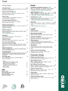 Menu – little byrd